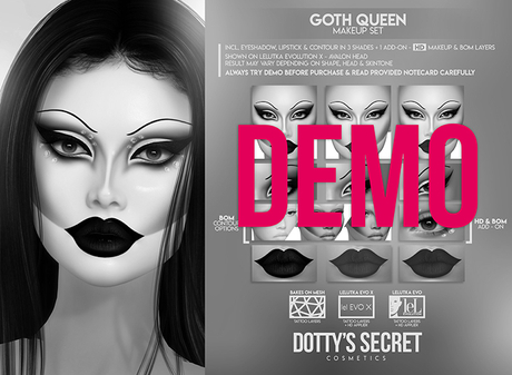 Second Life Marketplace - Dotty's Secret - Goth Queen - Makeup Set [DEMO]